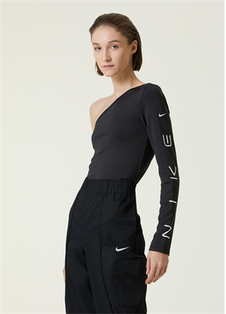 Nike Kadın NSW Siyah Asimetrik Uzun Kol T-shirt L EU