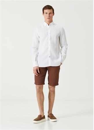 Kiton Erkek Kahverengi Keten Bermuda 3 Us Kiton Erkek Kahverengi Keten Bermuda 3 Us