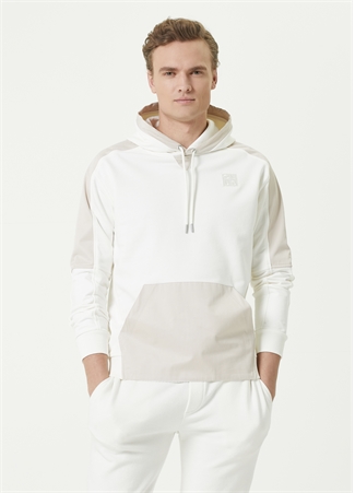 Beymen Club Erkek Beyaz Kapüşonlu Logo Nakışlı Garnili Sweatshirt S Beymen Club Erkek Beyaz Kapüşonlu Logo Nakışlı Garnili Sweatshirt S
