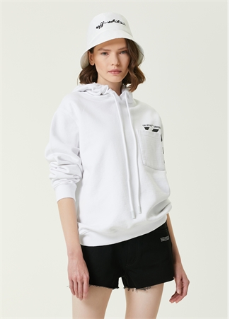 Off-white Kadın Beyaz Kapüşonlu Logolu Sweatshirt Xs Eu Off-white Kadın Beyaz Kapüşonlu Logolu Sweatshirt Xs Eu