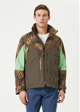 Etro Erkek Yeşil Kapüşonlu Etnik Desenli Mont XL EU Etro Erkek Yeşil Kapüşonlu Etnik Desenli Mont XL EU