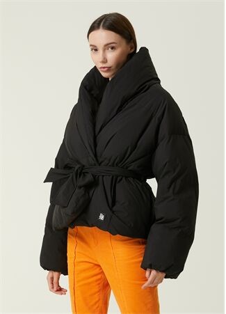 Bacon Kadın Dada Petit Siyah Kuşaklı Puff Mont S EU