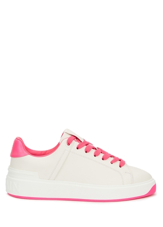 Balmain Kadın Beyaz Pembe Deri Sneaker 36 Eu Balmain Kadın Beyaz Pembe Deri Sneaker 36 Eu