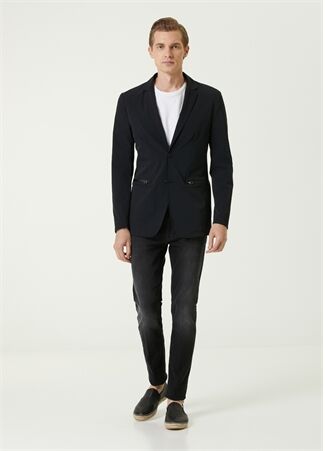 Palzileri Lab Erkek Siyah Normal Bel Dar Paça Jean Pantolon 46 IT