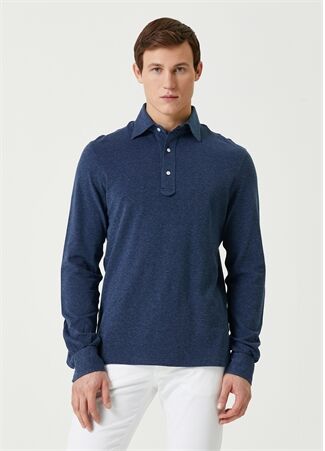 Isaia Erkek Lacivert Polo Yaka Sweatshirt M EU Isaia Erkek Lacivert Polo Yaka Sweatshirt M EU
