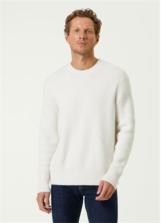 Allsaints Erkek Ekru Örgü Dokulu Kazak Bej M EU