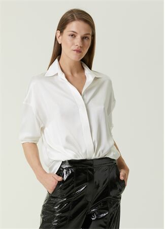 Beymen Club Kadın Beyaz İpek Saten Gömlek S