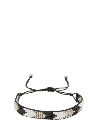 Beadberry Kadın Beyaz Gri Boncuklu Bileklik EU