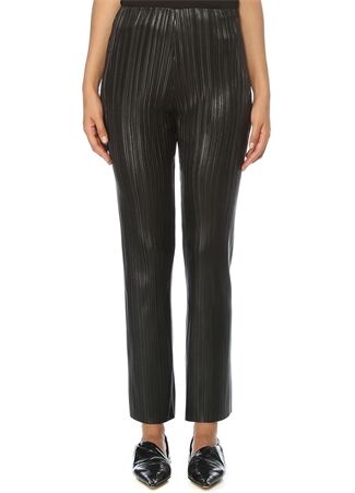 Nanushka Kadın Siyah Pili Detaylı Pantolon S EU