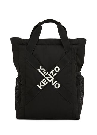 Kenzo Kadın Siyah Çapraz Logo Baskılı El Çantası EU