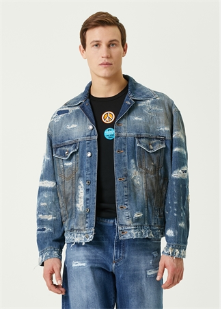Dolce&Gabbana Erkek Mavi Yıpratma Detaylı Jean Ceket 46 IT Dolce&Gabbana Erkek Mavi Yıpratma Detaylı Jean Ceket 46 IT