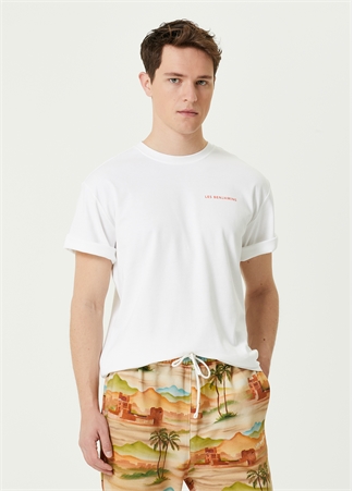 Les Benjamins Erkek Beyaz Bisiklet Yaka Logo Baskılı T-shirt L Eu Les Benjamins Erkek Beyaz Bisiklet Yaka Logo Baskılı T-shirt L Eu