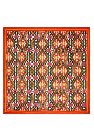 Freya and Shala Kadın Kırmızı Karışık Desenli İpek Şal EU