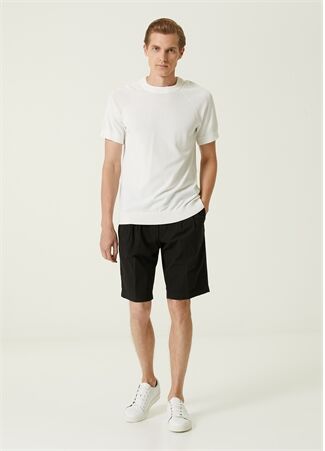 Palzileri Lab Erkek Siyah Pilili Normal Bel Bermuda 50 IT