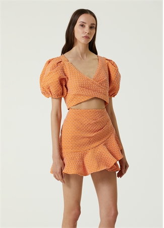 Significant Other Kadın Gianna V Yaka Crop Bluz Turuncu 6 US Significant Other Kadın Gianna V Yaka Crop Bluz Turuncu 6 US
