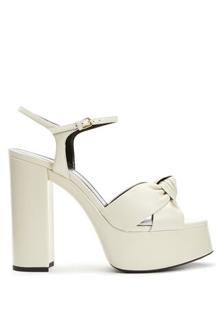 Kadın Beyaz Deri Sandalet 35 Eu