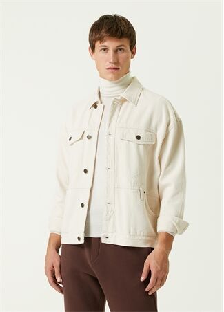 American Vintage Erkek Tineborrow Ekru Denim Ceket Bej S/M EU