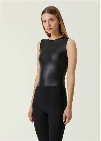 Schmart Kadın Siyah Deri Görünümlü Body S EU Schmart Kadın Siyah Deri Görünümlü Body S EU