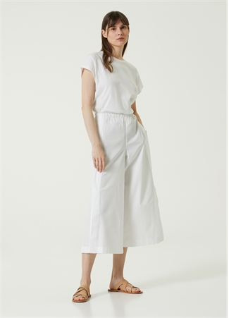 Vince Kadın Beyaz Yırtmaç Detaylı Culotte Pantolon L EU