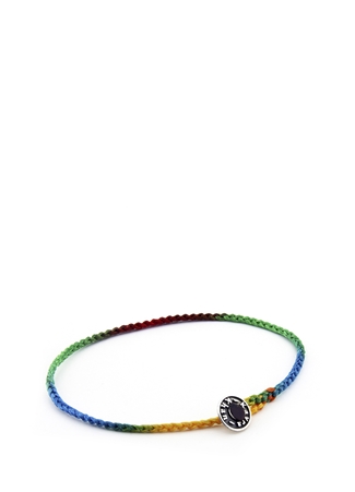 Kayra Khan Erkek Colorblocked İnce Örgü Dokulu Gümüş Rengi Bileklik EU