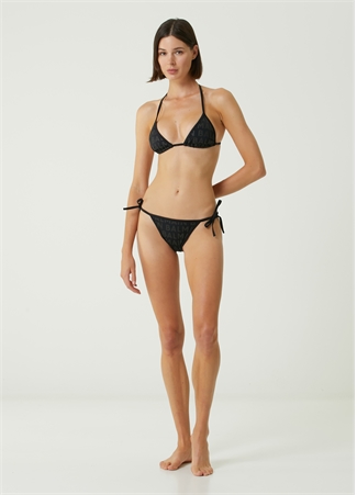 Balmain Kadın Siyah Logolu Üçgen Bikini Takımı 36 Fr