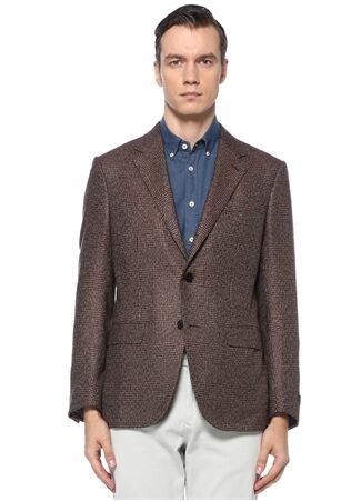 Zegna Erkek Drop 7 Kahverengi Ekose Desenli İpek Ceket 56 IT Zegna Erkek Drop 7 Kahverengi Ekose Desenli İpek Ceket 56 IT