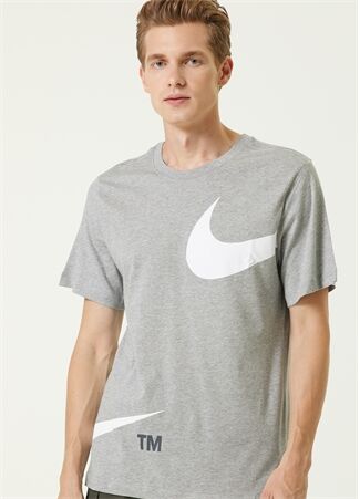 Nike Erkek Gri Logolu T-shirt Siyah S EU