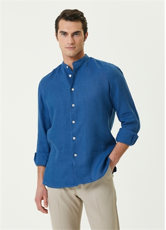 Kiton Erkek Koyu Mavi Keten Gömlek Lacivert 40 It Kiton Erkek Koyu Mavi Keten Gömlek Lacivert 40 It