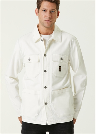 Deus Ex Machina Erkek Beyaz Dikişli Dış Gömlek XS EU Deus Ex Machina Erkek Beyaz Dikişli Dış Gömlek XS EU