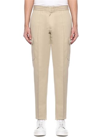 Zegna Erkek Bej Cep Detaylı Spor Pantolon Kahverengi 54 IT