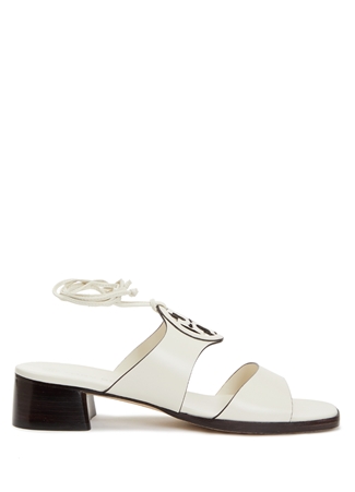 Tory Burch Kadın Beyaz Logolu Deri Sandalet 6 Us Tory Burch Kadın Beyaz Logolu Deri Sandalet 6 Us