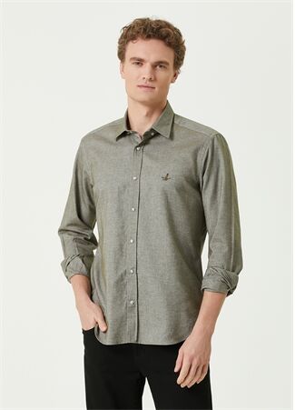 Beymen Club Erkek Comfort Fit Haki Oxford Gömlek S
