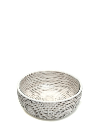 Baolgi Beyaz Camlı Rattan Salata Kasesi Baolgi Beyaz Camlı Rattan Salata Kasesi