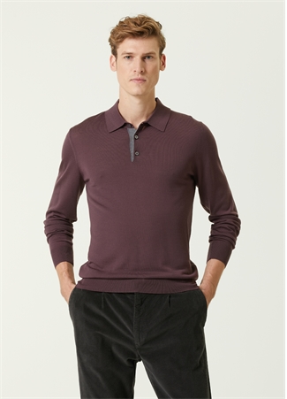 Beymen Collection Erkek Mürdüm Polo Yaka Yün Kazak Mor S EU Beymen Collection Erkek Mürdüm Polo Yaka Yün Kazak Mor S EU