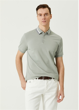 Brunello Cucinelli Erkek Yeşil Polo Yaka T-shirt 54 IT Brunello Cucinelli Erkek Yeşil Polo Yaka T-shirt 54 IT