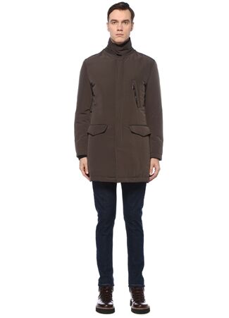 Pal Zileri Erkek Yeşil Dik Yaka Kaban 48 IT