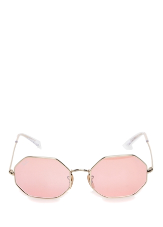 Ray-Ban Pembe Altıgen Formlu Güneş Gözlüğü Altın Rengi 54 EU Ray-Ban Pembe Altıgen Formlu Güneş Gözlüğü Altın Rengi 54 EU