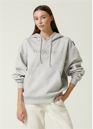 Wasted Kadın Ekru Kapüşonlu Logo Nakışlı Sweatshirt Bej S EU Wasted Kadın Ekru Kapüşonlu Logo Nakışlı Sweatshirt Bej S EU