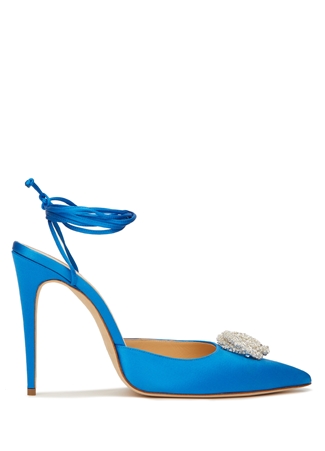 Magda Butrym Kadın Mavi Toka Detaylı İpek Topuklu Ayakkabı 36 EU Magda Butrym Kadın Mavi Toka Detaylı İpek Topuklu Ayakkabı 36 EU