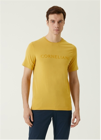 Corneliani Erkek Sarı Logolu Basic T-shirt 56 IT Corneliani Erkek Sarı Logolu Basic T-shirt 56 IT