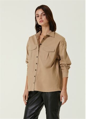 Network Kadın Regular Fit Camel Gömlek Kahverengi M EU