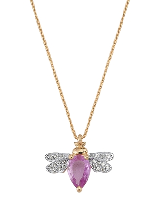 Bee Goddess Kadın Petek Arı Formlu Rose Altın Rengi Kolye Pembe EU Bee Goddess Kadın Petek Arı Formlu Rose Altın Rengi Kolye Pembe EU