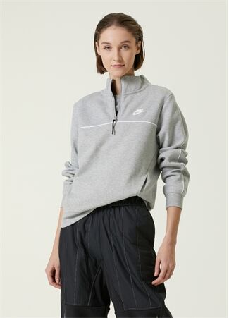 Nike Kadın NSW Millenium Essential Fleece Gri Sweatshirt XS EU