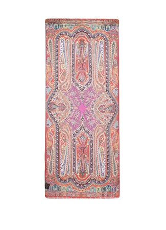 Etro Kadın Colorblocked Etnik Desenli İpek Şal Kırmızı EU Etro Kadın Colorblocked Etnik Desenli İpek Şal Kırmızı EU