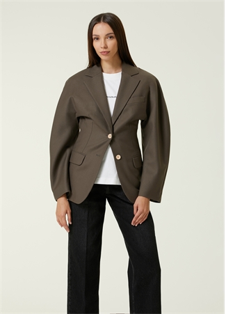 Acne Studios Kadın Kahverengi Yün Blazer 38 FR Acne Studios Kadın Kahverengi Yün Blazer 38 FR