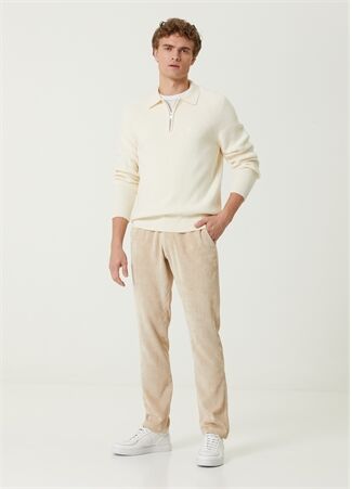 Beymen Club Erkek Bej Fitilli Kadife Pantolon 46