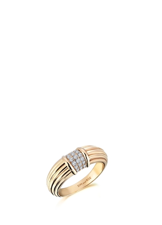 Sim&Roz Kadın Diamond Ether Çizgi Dokulu Altın Rengi Yüzük EU Sim&Roz Kadın Diamond Ether Çizgi Dokulu Altın Rengi Yüzük EU
