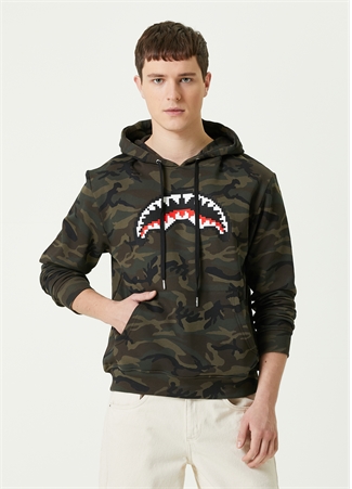 8-Bit by Mhrs Erkek Haki Kapüşonlu Kamuflaj Desenli Sweatshirt Yeşil XS EU 8-Bit by Mhrs Erkek Haki Kapüşonlu Kamuflaj Desenli Sweatshirt Yeşil XS EU