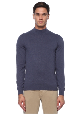 Beymen Collection Erkek Mavi Balıkçı Yaka Yün Kazak M Eu