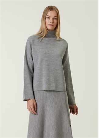 Beymen Collection Kadın Gri Yarım Balıkçı Yaka Triko S